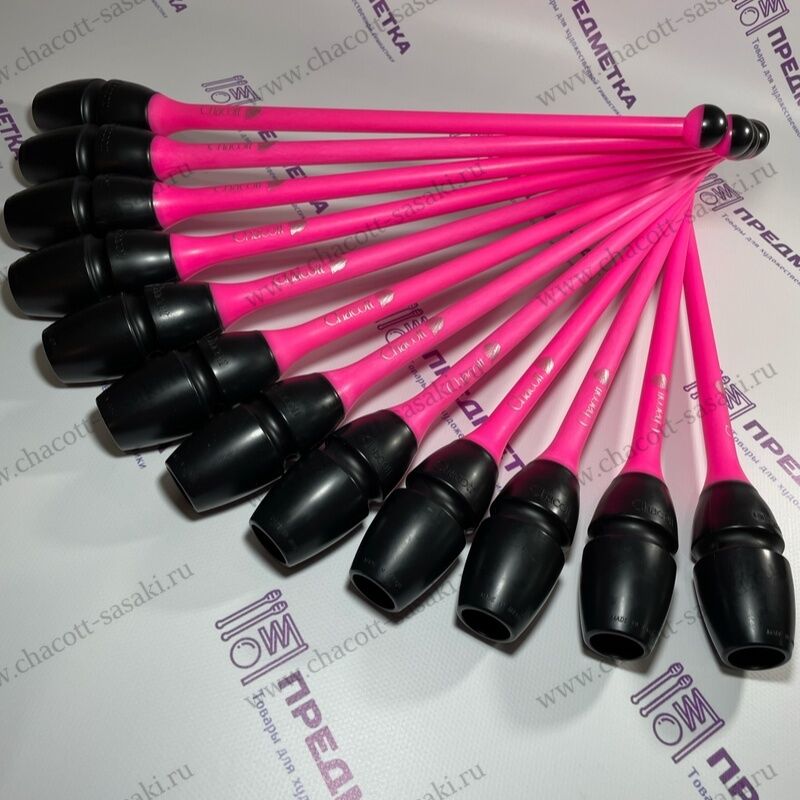 Булавы для художественной гимнастики Chacott 41 см, черно-розовые 143 купить в Москве