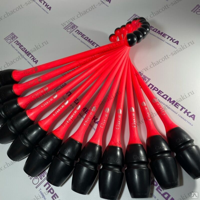 Купить булавы для художественной гимнастики Chacott 45,5 см, черно-оранжевые 150 в Москве