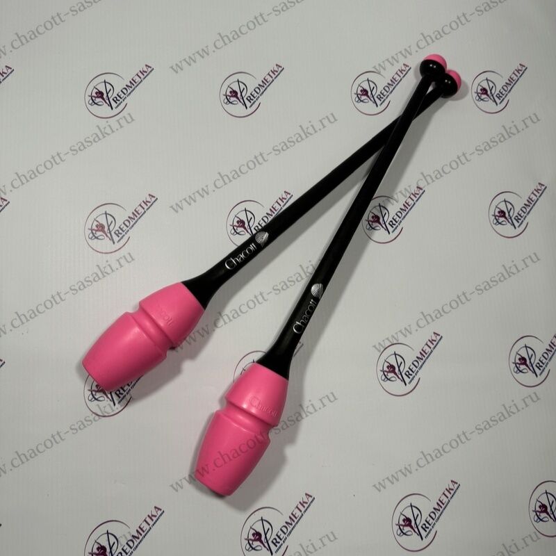 Купить булавы для художественной гимнастики Chacott 41 см, розово-черные 209 в Москве