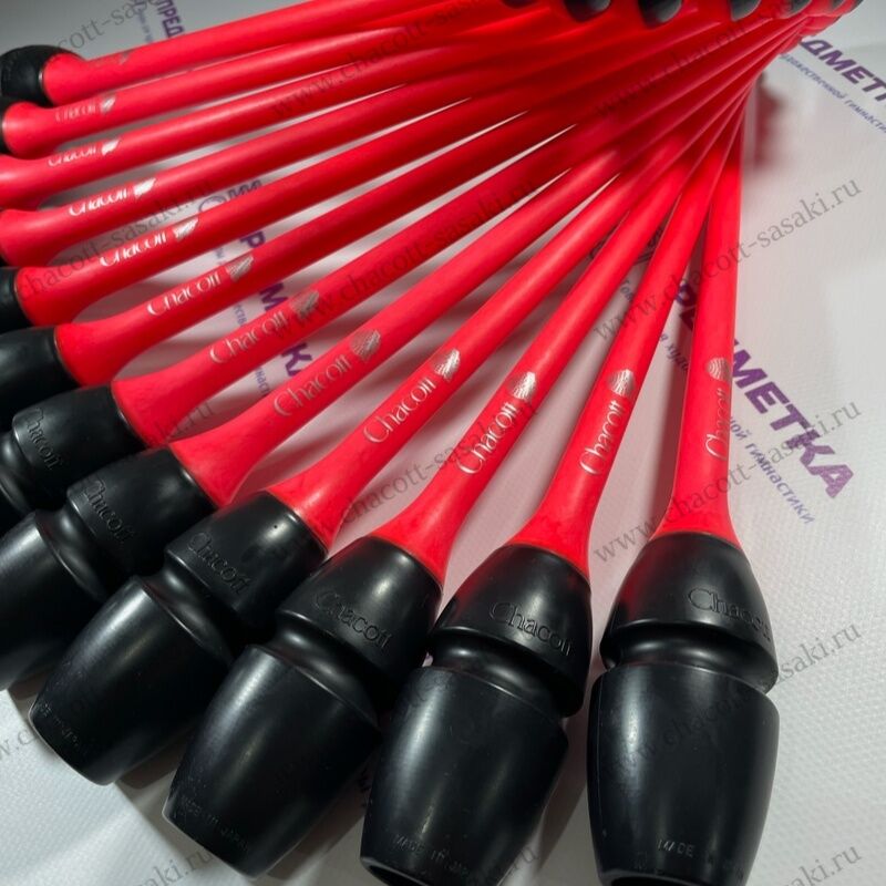 Купить булавы для художественной гимнастики Chacott 45,5 см, черно-оранжевые 150 в Москве