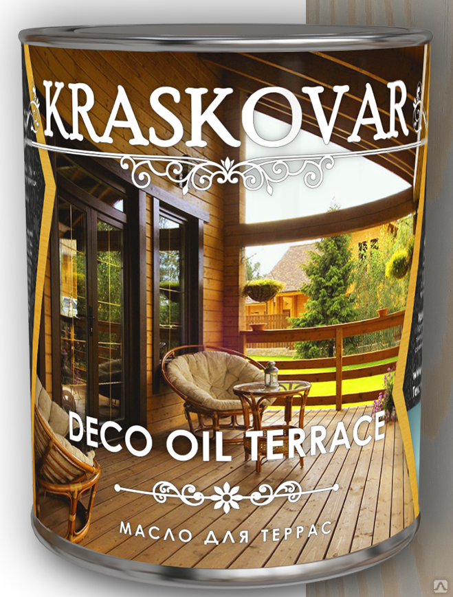 Масло для террас Kraskovar Deco Oil Terrace антрацит 0,75 л Kraskovar ...
